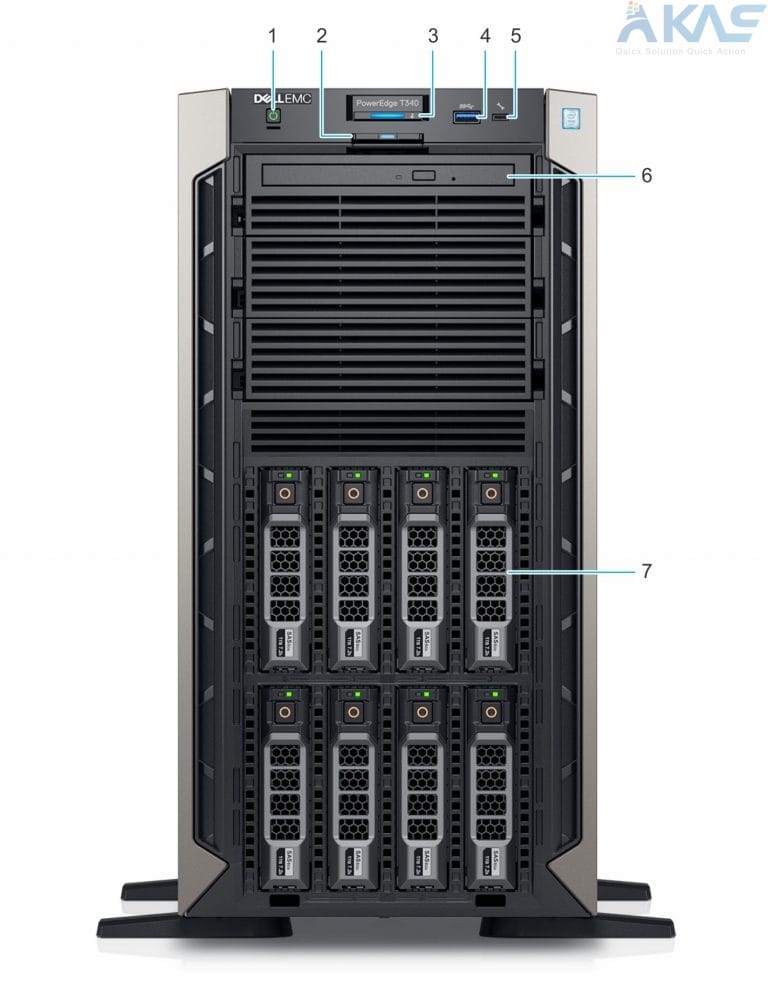 DELL EMC POWEREDGE T340 - 3.5 INCH | CPU 4.5 GHz | RAM 64GB - AKAS